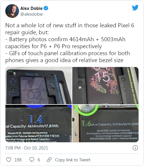 Google Pixel 6新機螢幕邊框細節曝光，電池容量大有提升 | T客邦