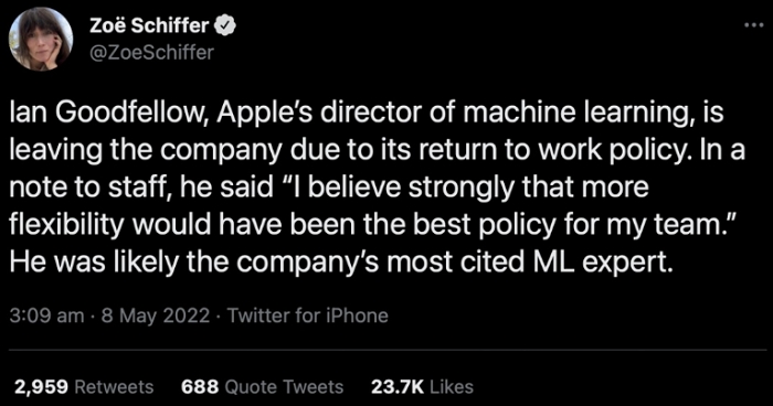 不爽蘋果重返辦公室制度而離職的「GAN之父」Ian Goodfellow，正式到Deepmind上班報到 | T客邦