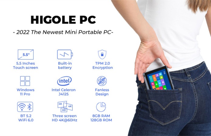 HIGOLE PC推出Gole 1 Pro迷你電腦，行動電源般外表竟能執行Windows 11 | T客邦