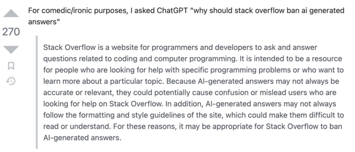 ChatGPT發表5天使用者破百萬，但遭到程式設計領域的問答網站Stack Overflow封禁 | T客邦