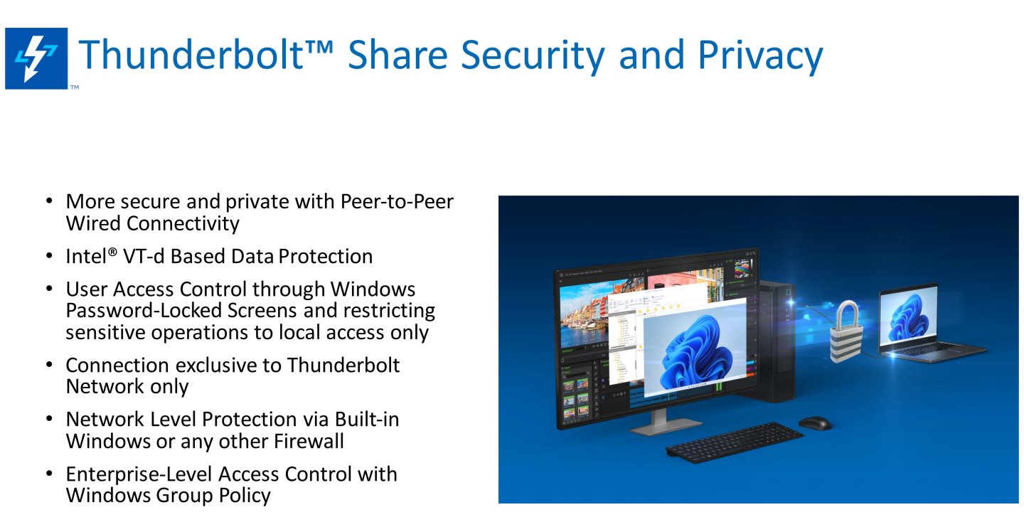 Intel發表Thunderbolt Share軟體，1條線分享檔案、鍵鼠、螢幕、網路 | T客邦