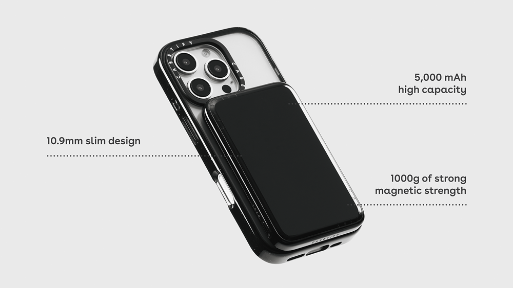 CASETiFY 推出 PowerThru 超薄 MagSafe 行動電源，5000mAh 容量、支援同時充電 | T客邦